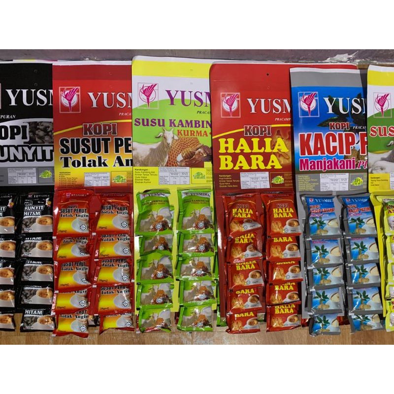 READY STOCK!! KOPI YUSMIRA/KURMA MADU/KUNYIT HITAM/HALIA BARA/KACIP FATIMAH/SUSUT PERUT PAPAN ...