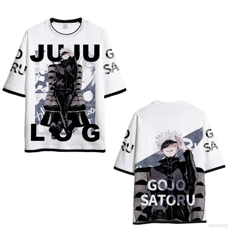 Cute Anime Jujutsu Kaisen Tshirt Short Sleeve Tops Casual Unisex Tee ...