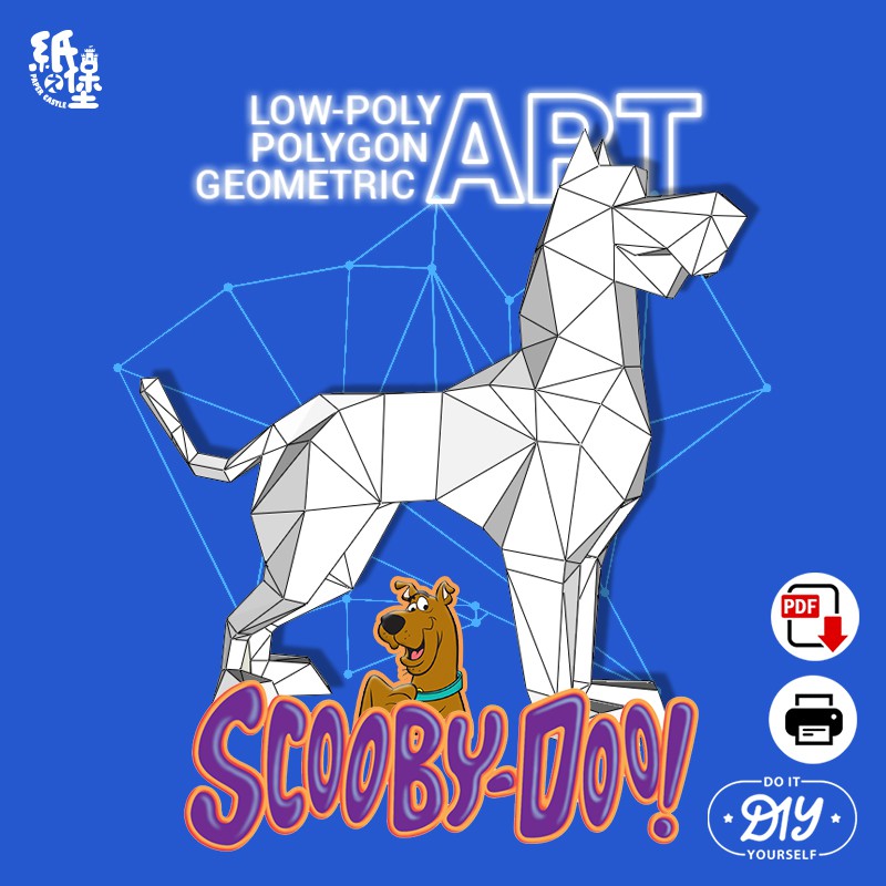 DIY Papercraft Scooby-Doo Cosplay Helmet Headgear Low Poly Paper Model ...