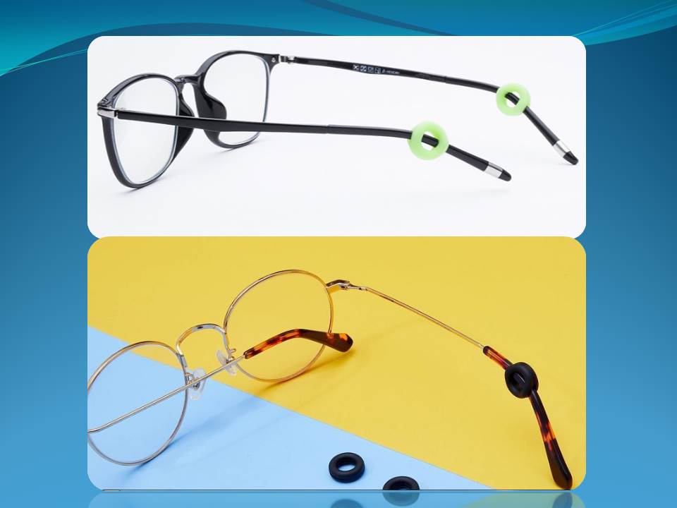 1 Pair -2 Pcs Silicone Round Eyeglass Frame Cover, Non-Slip Fixed Ears ...