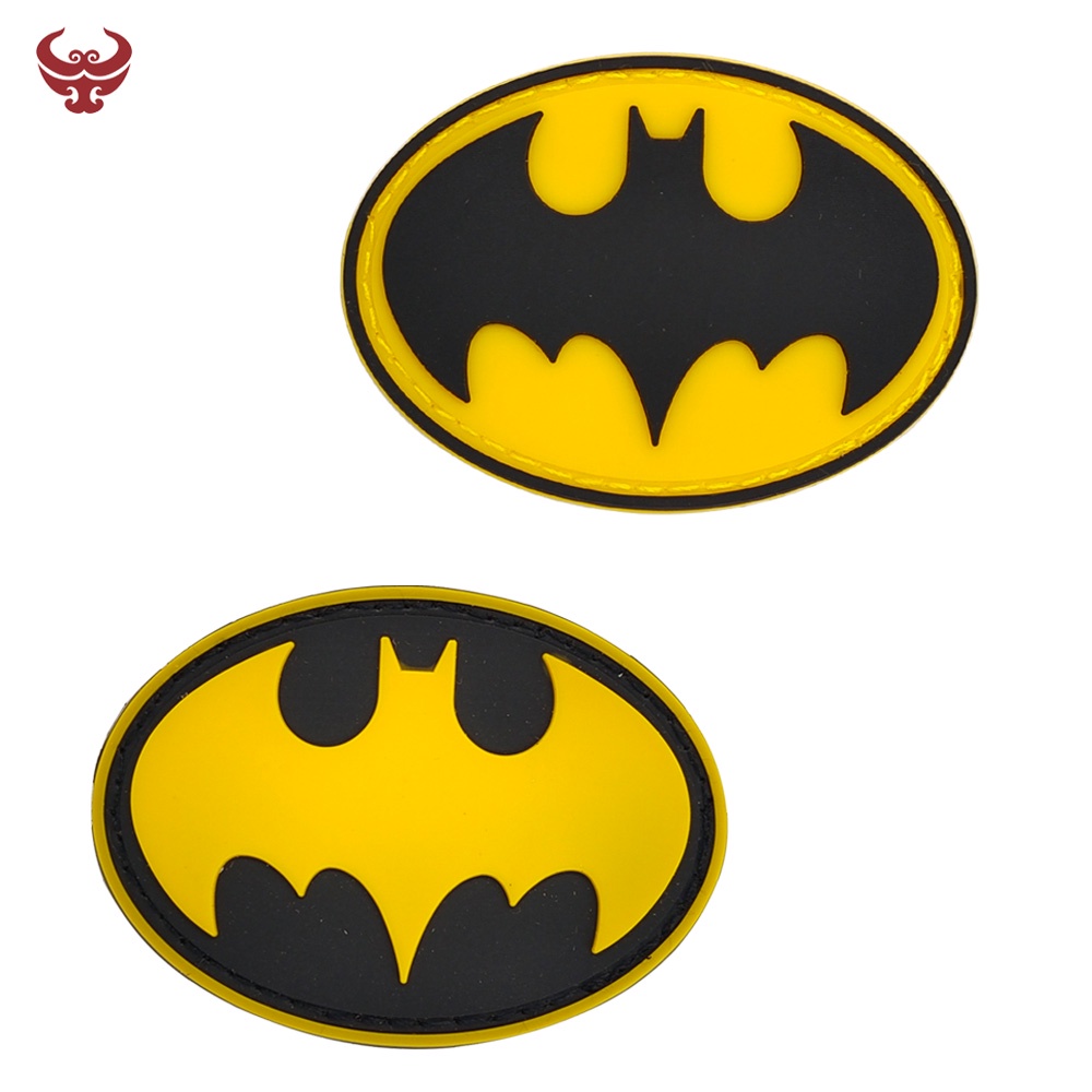 Batman PVC Tactical Morale Badge 3D Rubber Velcro Patch Black Yellow 2 ...