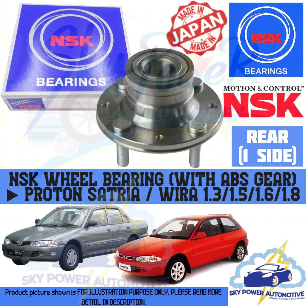 PROTON SATRIA / WIRA 1.3/1.5/1.6/1.8 (WITH ABS GEAR) NSK WHEEL BEARING ...