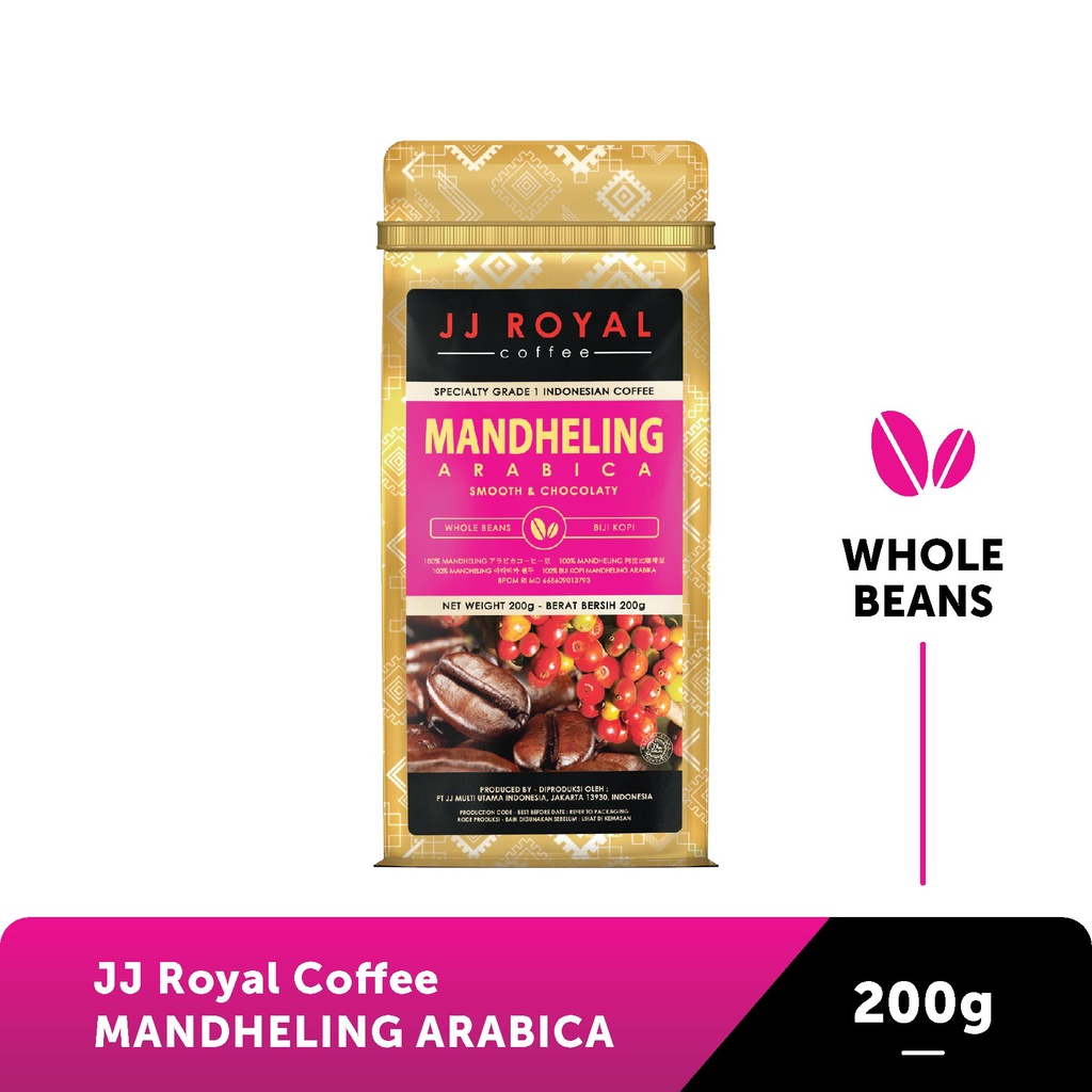 JJ Royal Coffee Mandheling Arabica Beans (Coffee Beans) 200gr | Shopee ...