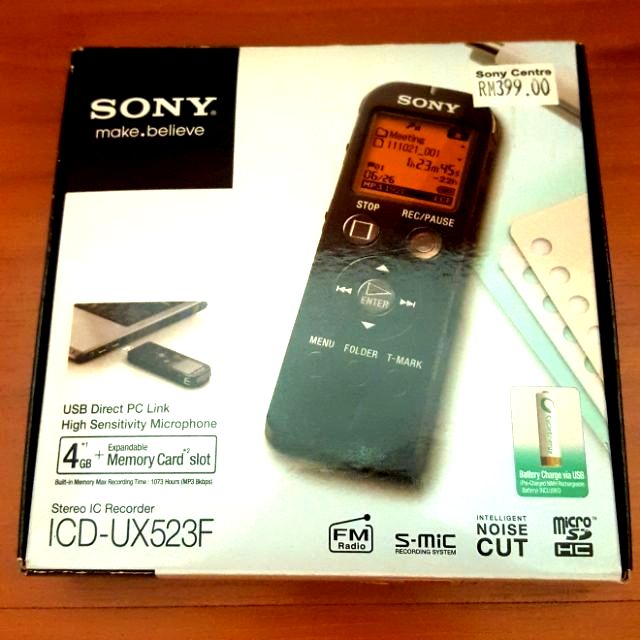 Sony ICD-UX523F (Stereo IC Recorder) | Shopee Malaysia