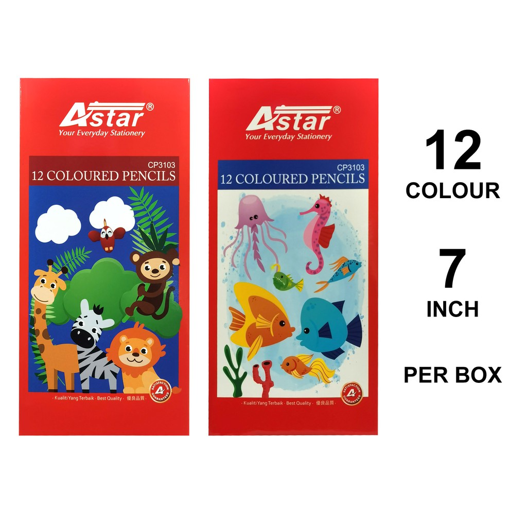 Astar 12 Colours Colour Pencil - Long (CP3103) Colouring Pencil Colour Pencil Pensil Warna ...