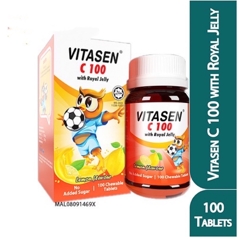 VITASEN C 100 WITH ROYAL JELLY 100 CHEWABLE TABLETS LEMON | Shopee Malaysia