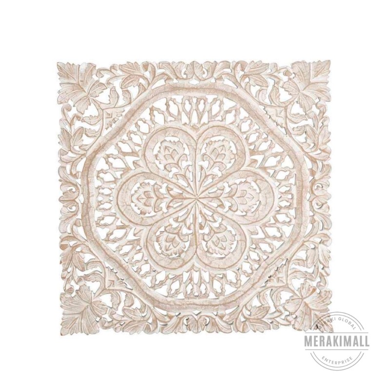 Square Rustic Carved Decorative Wooden Panel | Wall Art Sculpture ...