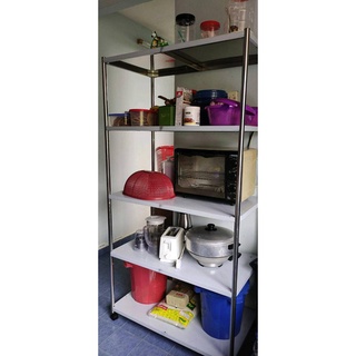 HOMEBY Stainless Steel Kitchen Storage Rack Shelf / Rak Dapur / Rak ...