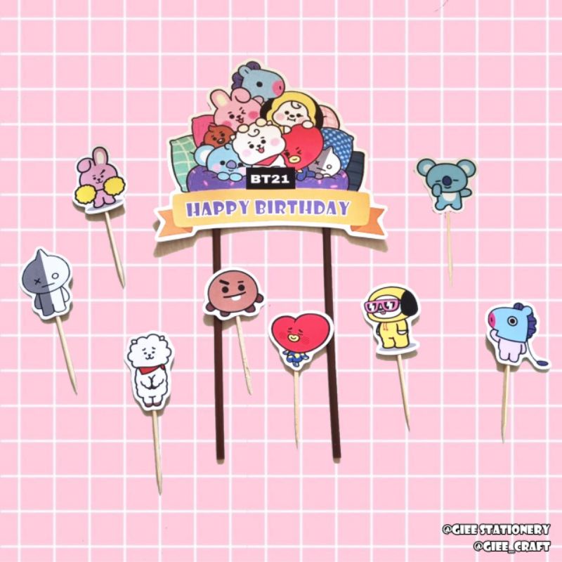 Bt21 Cake Topper / BT21 Cake Topper / BT21 Cake Decoration / BT21 - BTS ...