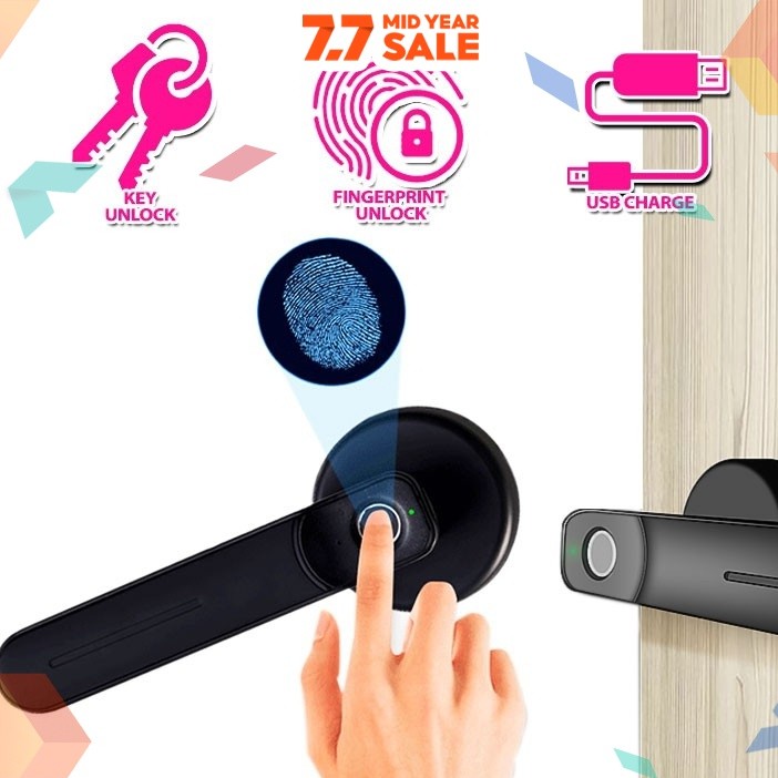 Fingerprint Smart Door Lock Alloy Thumbprint Electronic Touch Sensor ...