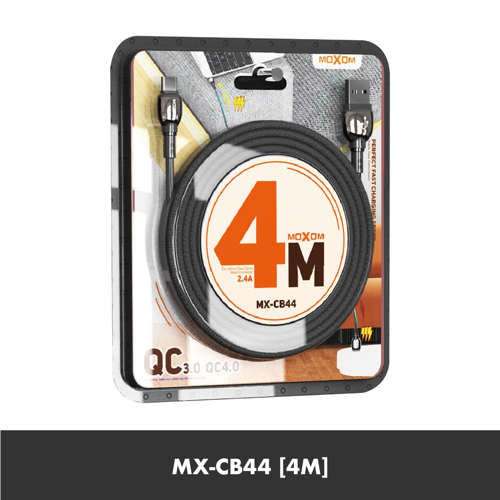 Moxom Micro Type-C Braided Cable Non-Fading 2.4A Fast Charge Cable ...