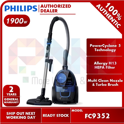 Philips 1900W PowerPro Bagless Vacuum Cleaner FC9352 (FC9352/62 ...