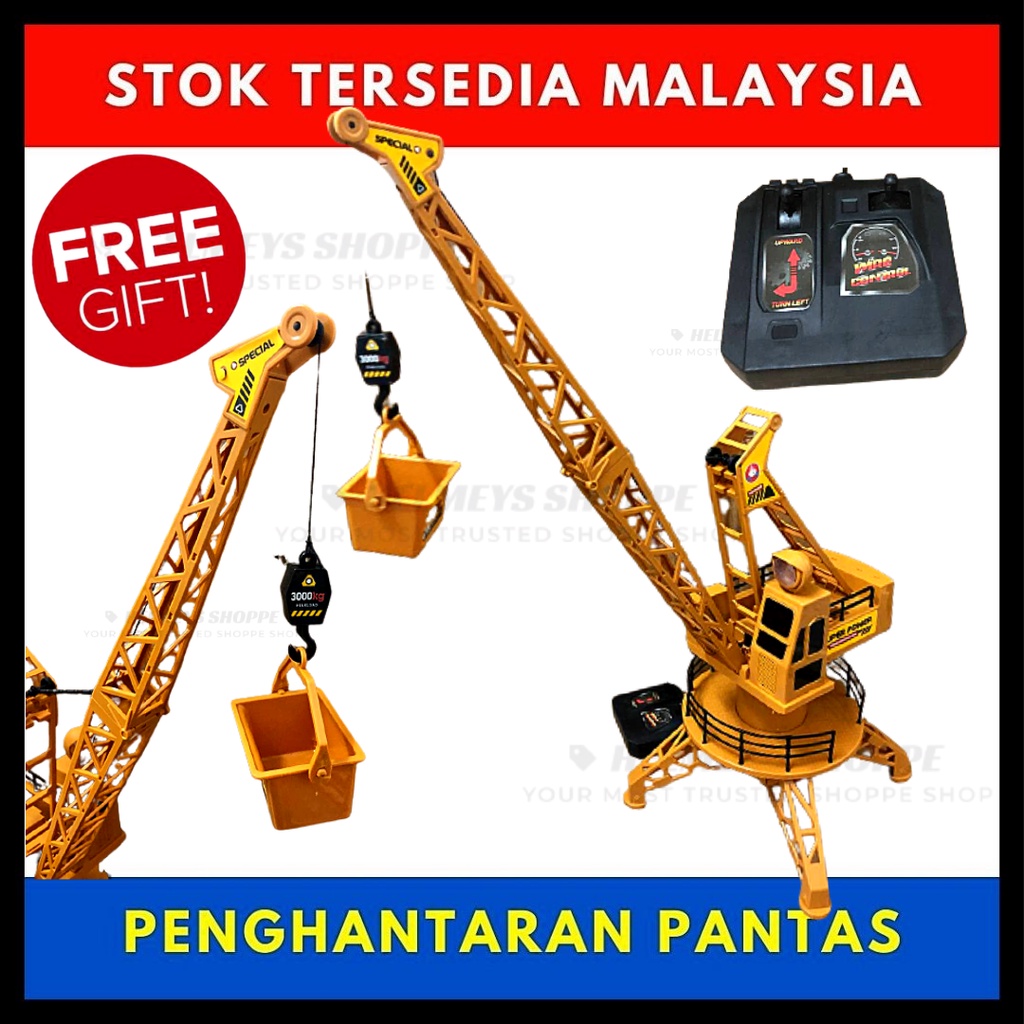REMOTE CONTROL CRANE CONSTRUCTION TOYS KREN RC CONTROL BY WIRE HOBBY ...