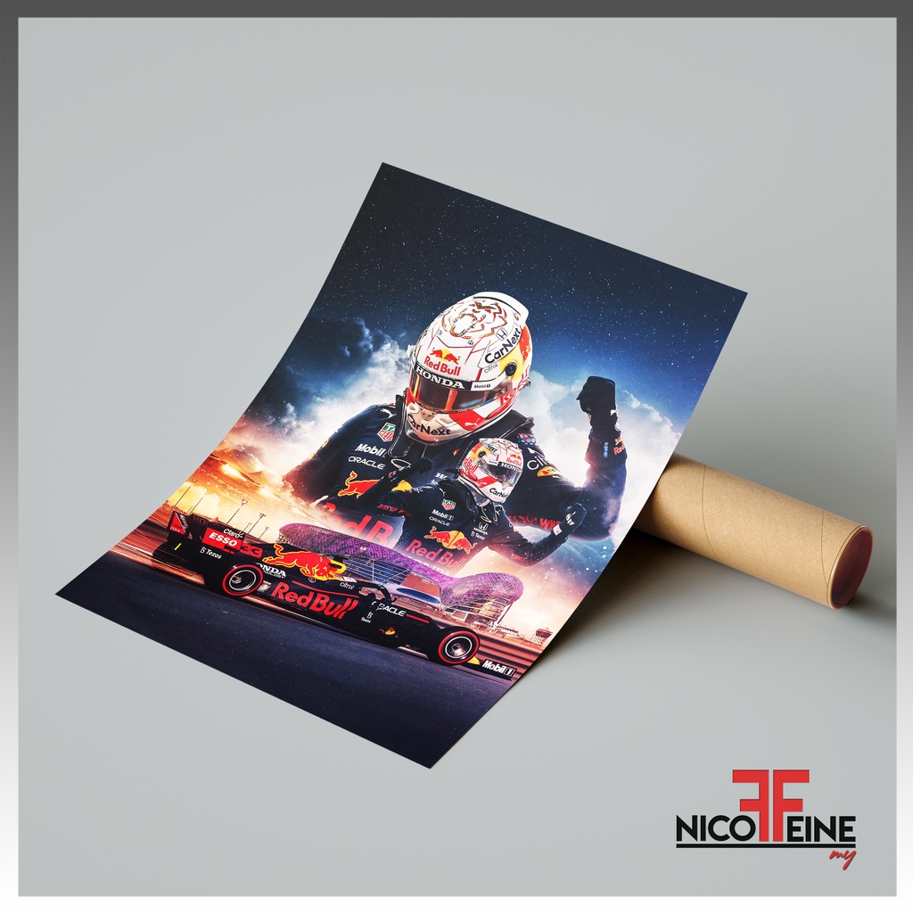 [Poster Only] Max Verstappen MV33 Redbull Racing World Champion Formula ...