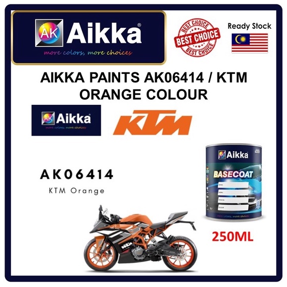 AIKKA PAINTS AK06414 / KTM ORANGE COLOUR / MOTORCYCLE PAINT | Shopee ...