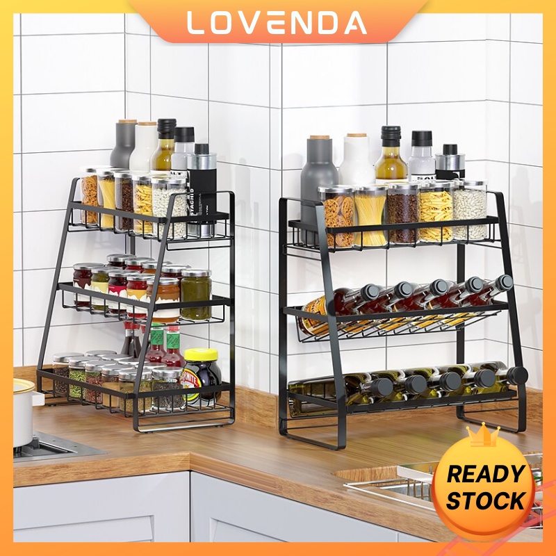 Kitchen Spice Rack Ikea 3 Tiers Condiments Rack Rak Dapur Kitchen ...