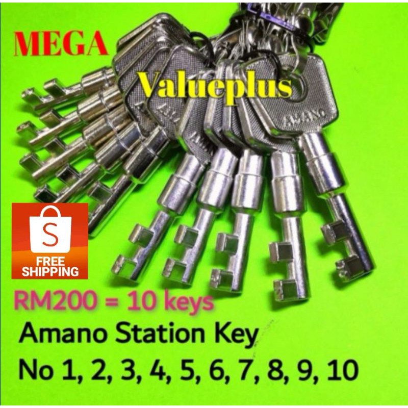 Kunci Amano / Kunci Jam / Amano Station Key / kunci / Amano key ...