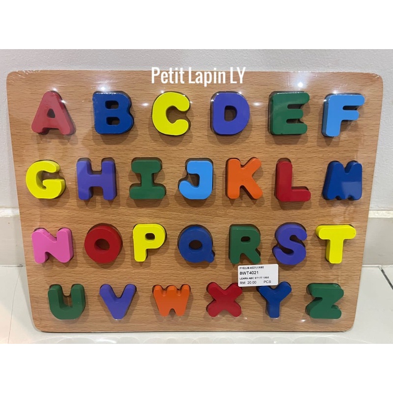 ABC Puzzle Kids Board Wooden Learning Educational Toys / Papan Kayu 123 ...