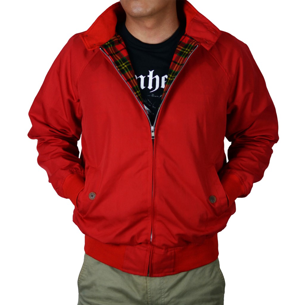 MERAH Premium HARRINGTON JACKET OTL RED MEN'S CLOTHING JACKET | Shopee ...