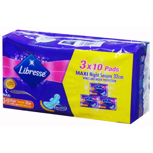 Libresse Maxi Night Wings 3X10 Pads-Ready Stock | Shopee Malaysia