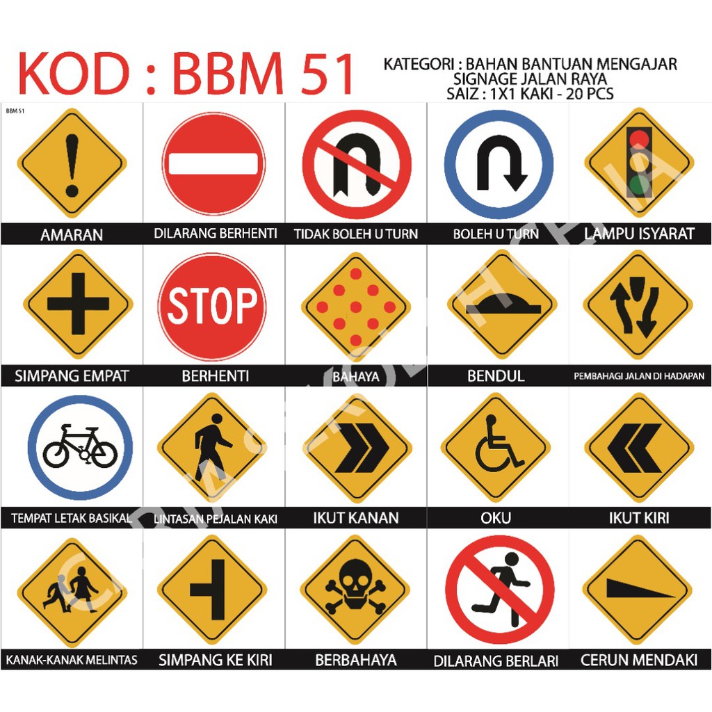 POSTER PAPAN TANDA JALAN POSTER ROAD SIGNAGE BBM51) | Shopee Malaysia