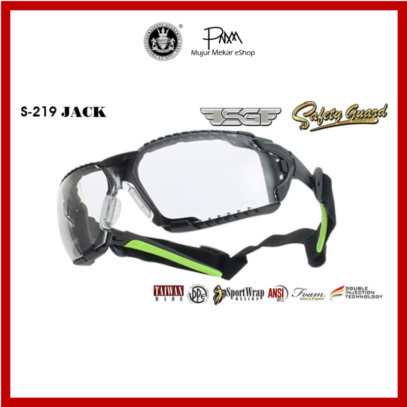 SAFETY GUARD SAFETY GLASSES/ EYE PROTECTION (S-219 JACK) - 100% UV ...