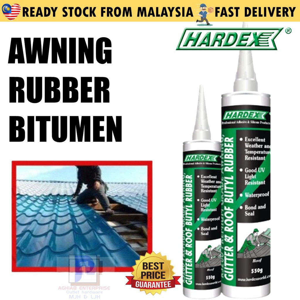 HARDEX RS-280 Awning Gam Tampal Bumbung Atap Bocor Gutter Roof Butyl ...