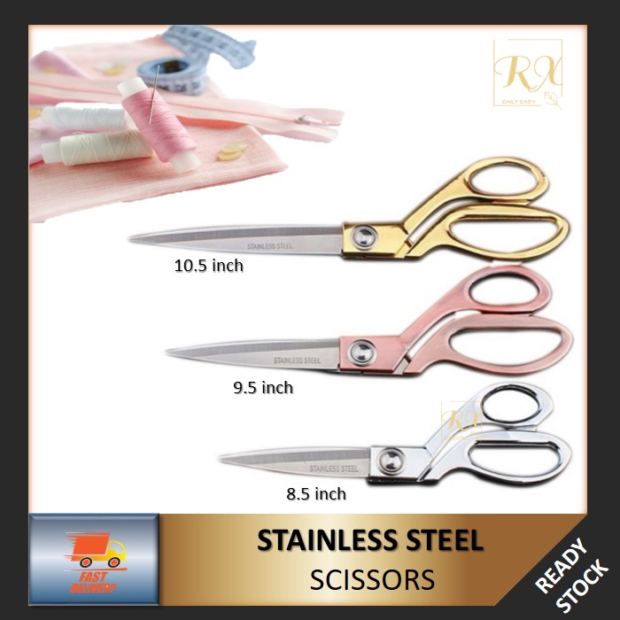Stainless Steel Scissors Tailor Sewing Scissors / Gunting Kain 8.5 inch ...