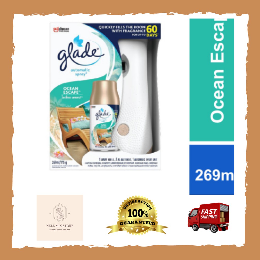 Glade Auto Spray Starter Ocean Escape 175g Pewangi Bilik Pewangi Rumah ...