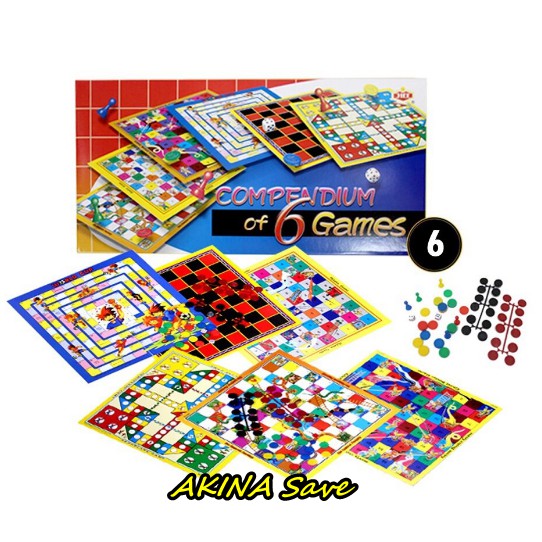 AKINA SAVE Compendium 6 IN 1 games set YHT 6000 SNAKE DAM KIDS STUDENT ...