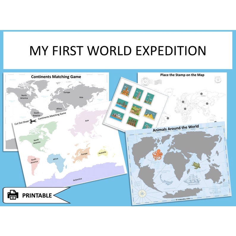 208- (PDF)My First World Expedition Busy Book/ World Map Learning ...