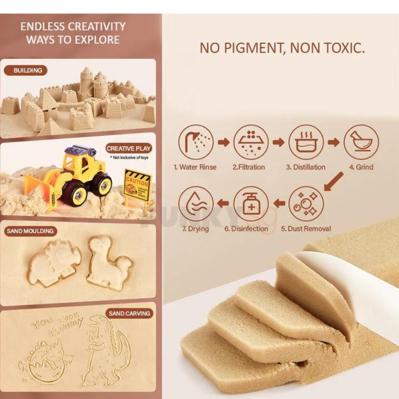 Mideer Magic Sand Play Set 2 Kg Sand With 25 Accessories, Sandplay ...