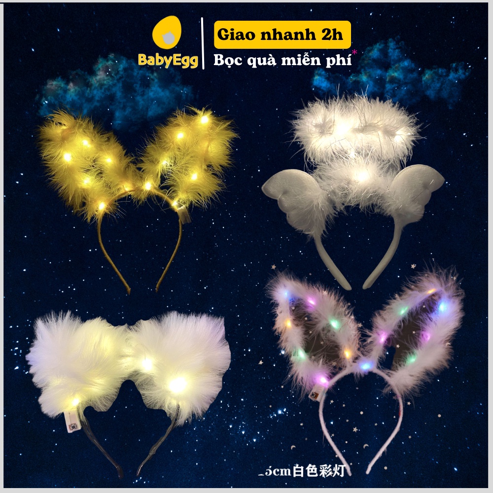 Glowing rabbit-eared cat-eared angel mane for mid-autumn festival for ...