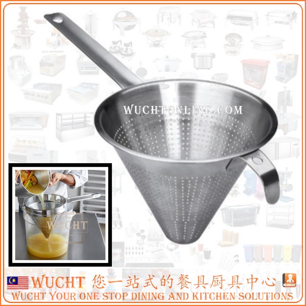 【WUCHT】18 20 22 25cm Chinese Colander Conical Strainer Funnel Sieve ...