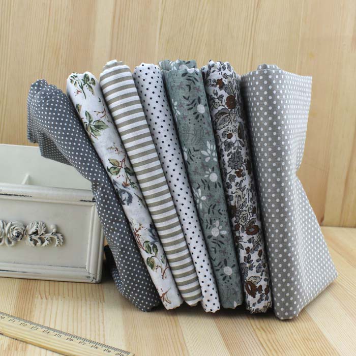 gray color plain pure cotton Patchwork fabric bundle group DIY handwork ...