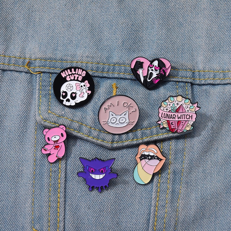 Colorful Punk Lapel Pin Badge Gengar Enamel Brooch Gifts for Friends ...