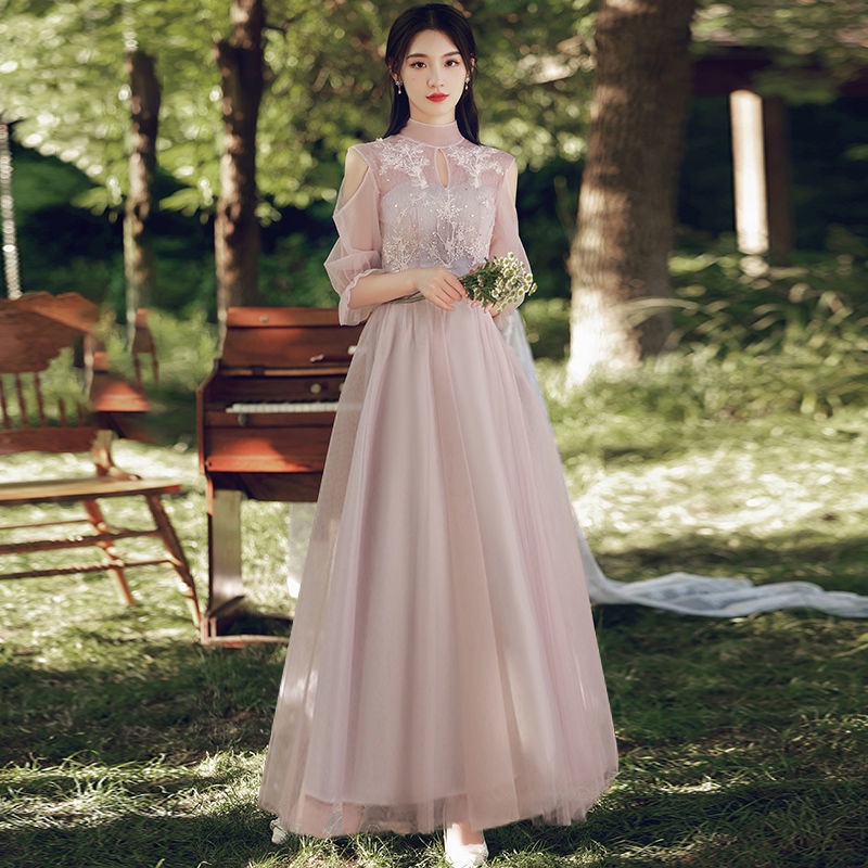 Pink Bridesmaid Dress Fairy Classy Sister Group Slimmer Look Spring ...