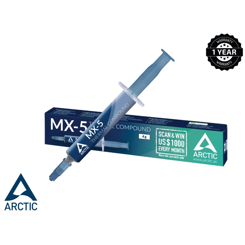 Arctic MX-5 Thermal Compound 4g (MX 5 Thermal Paste 4G / 4 Gram ...