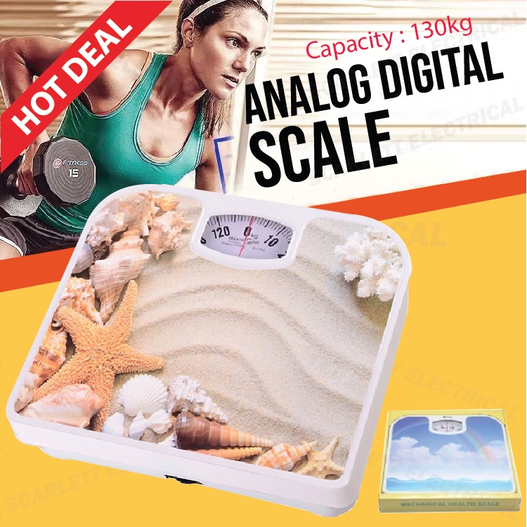 MAX 130KG Analog Body Weight Scale Mechanical Bathroom Health Scale ...