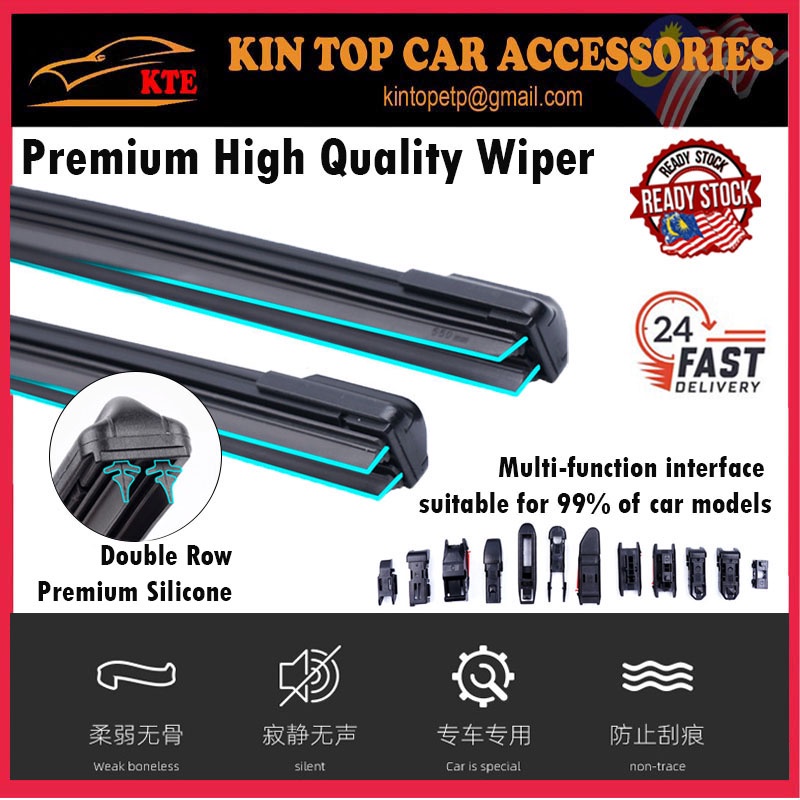 High Quality Wiper Double Raw Silicone Wiper Universal Wiper 1 Month Warranty Perodua Proton ...