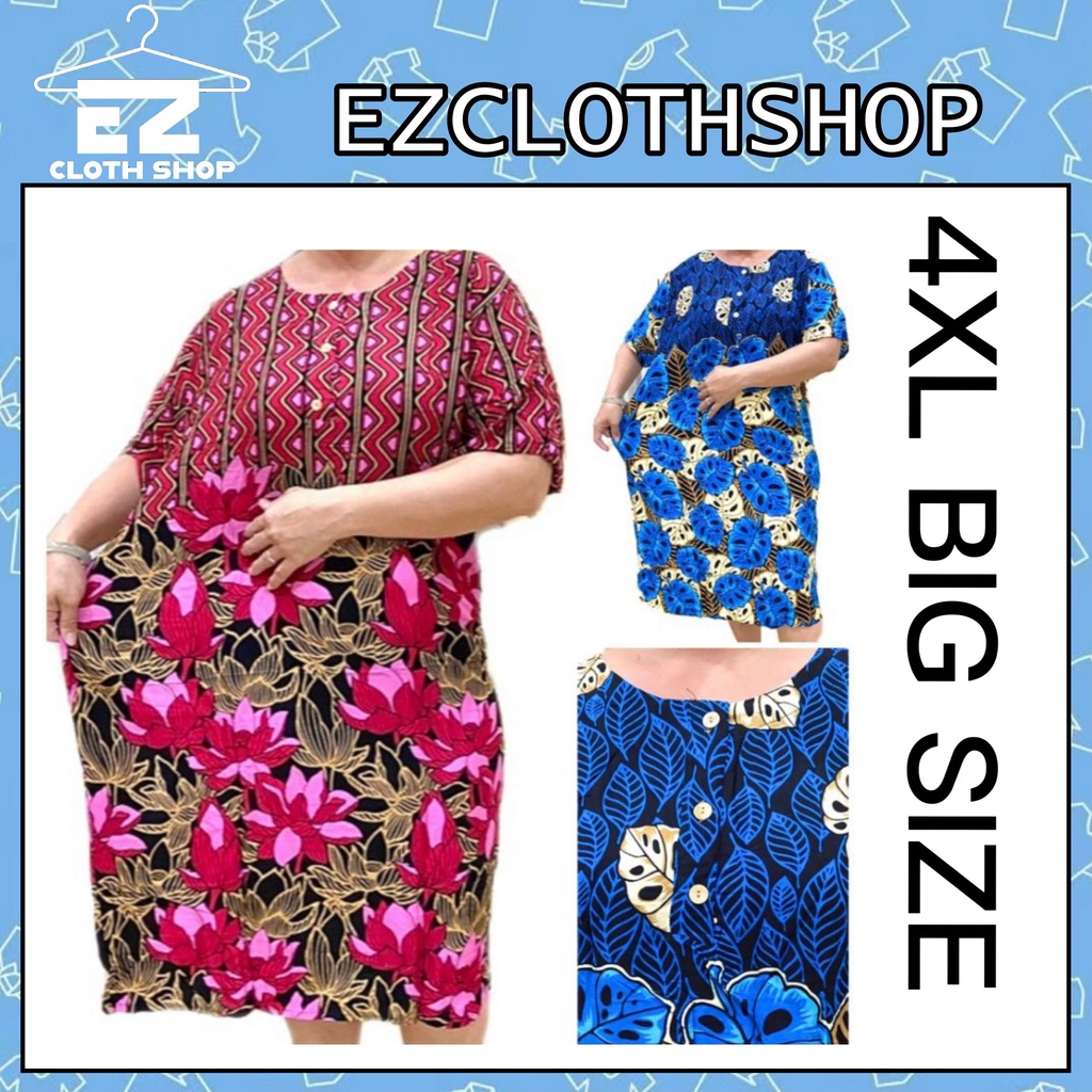 BATIK DRESS WOMEN BIG SIZE 4XL/BAJU BATIK NIGHTY SIZE BESAR 4XL MARISSA ...