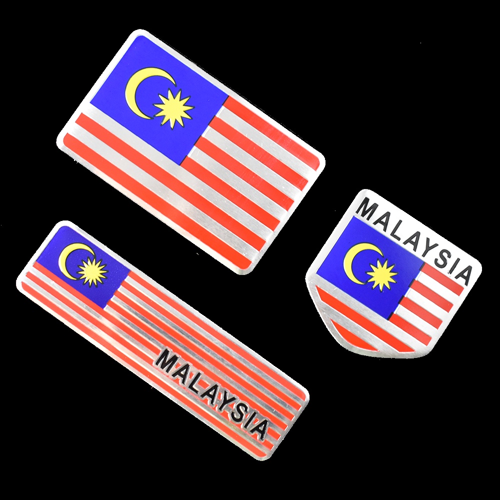 *READY STOCK* 3D Aluminum Alloy Malaysia Flag Metal Car Body Nameplate ...