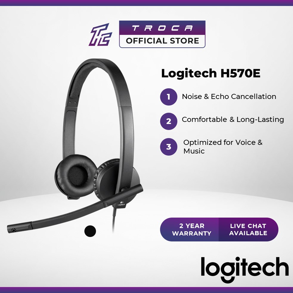Logitech H570E USB Noise-Cancellation Headset (981-000574) | Shopee ...