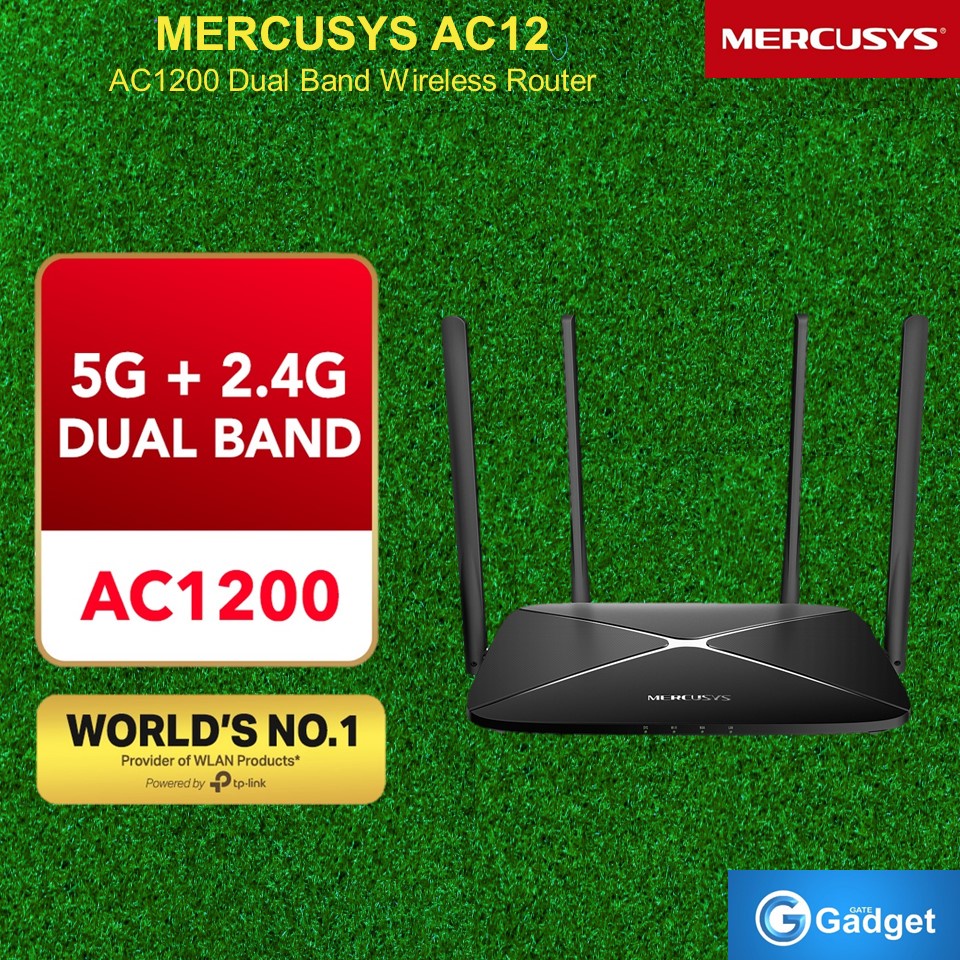 Mercusys AC12 AC1200 Dual Band Wireless Router 2.4G & 5G Wifi Router ...