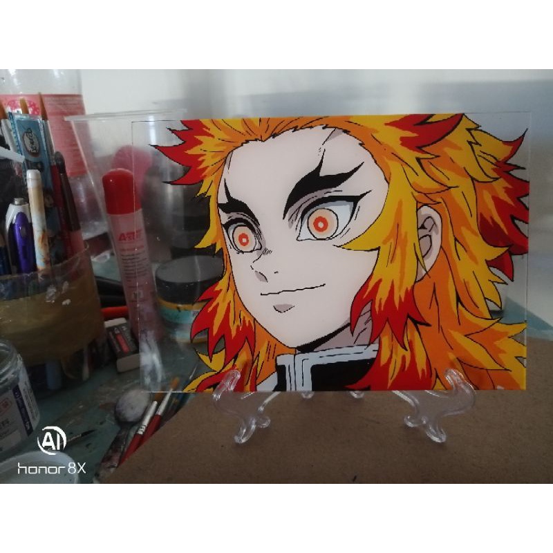 Kyojuro Rengoku Demon Slayer Glass Painting | Shopee Malaysia