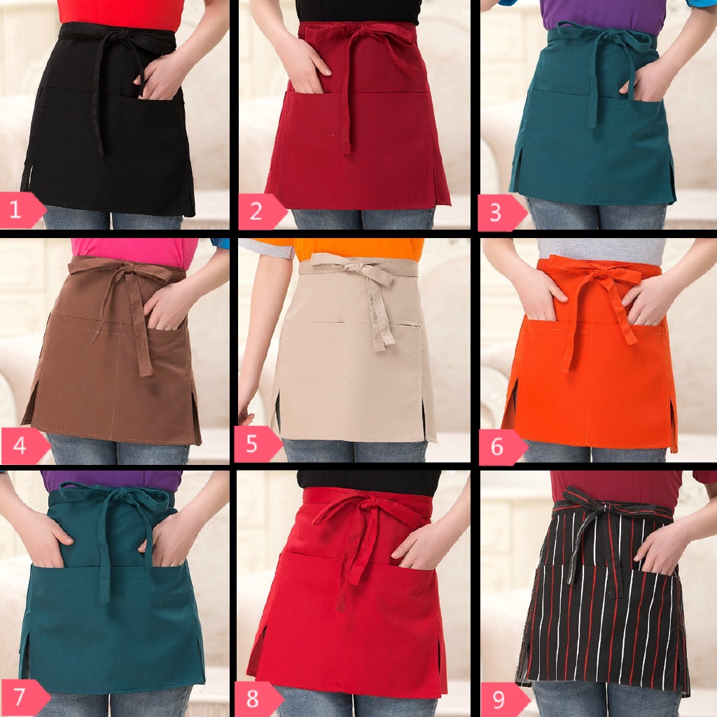 Apron half coveralls short chef apron unisex Waterproof imitation oil ...