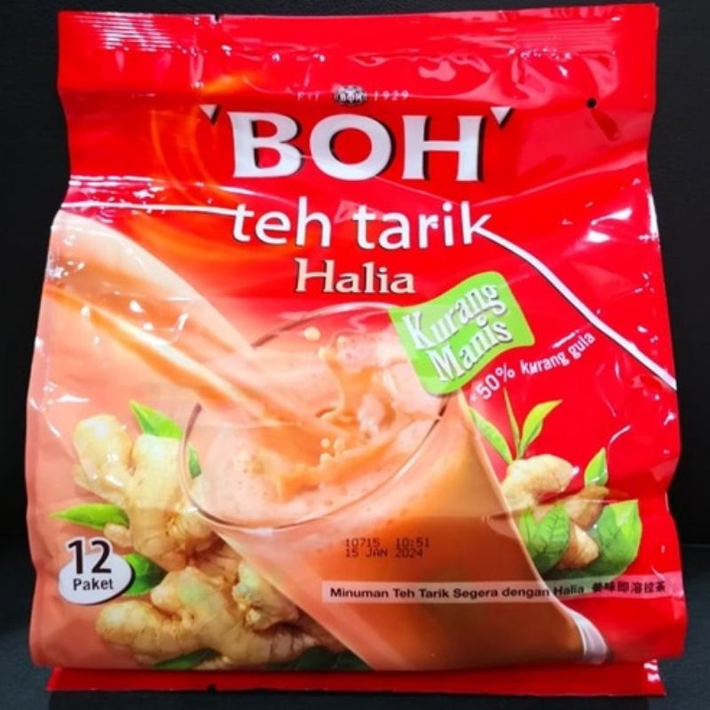 BOH Teh Tarik Halia Kurang Manis Ginger Tea (12 sachets/pack) | Shopee ...