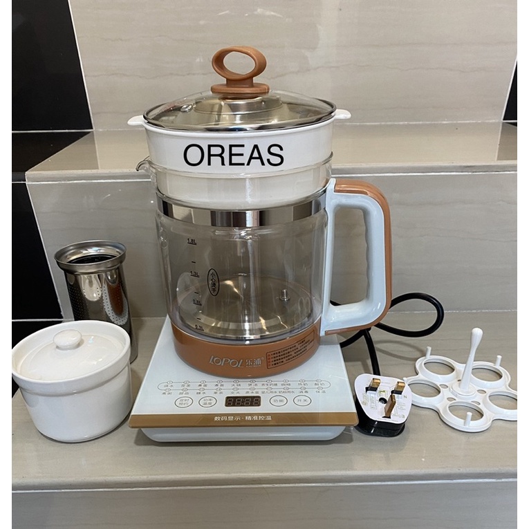 OREAS 养生壶汤锅 1.8L Lopol Health Pot Glass Electric Kettle Steamer Teapot ...