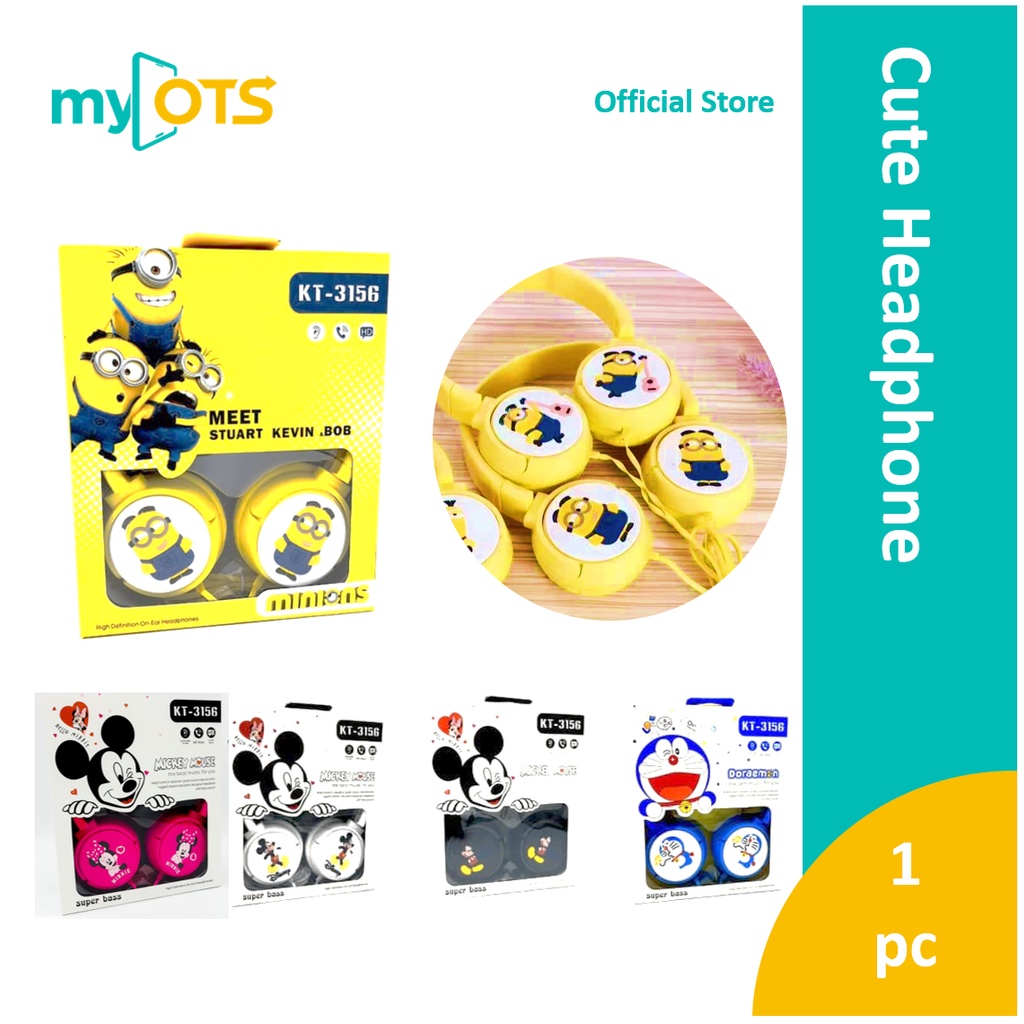 Mickey Minnie Cute Cartoon Headphone With Mic | Shopee Malaysia