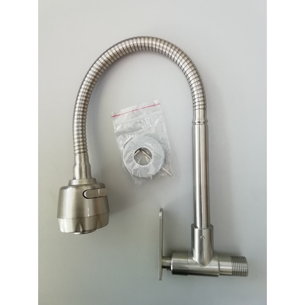 ISANO 15mm Stainless Steel Kitchen Faucet Flexible Neck Tap (Wall ...